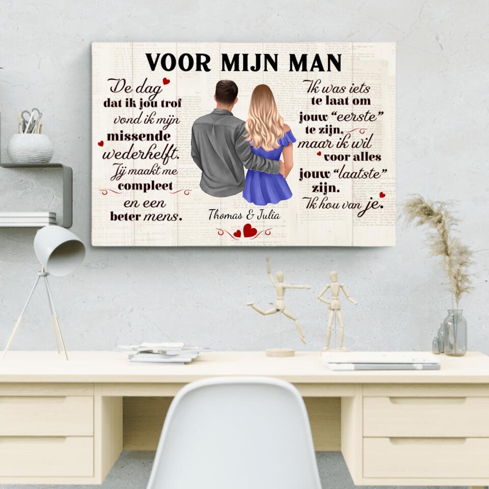 Love & Faith Voor mijn lief (voor hem) - Koppel canvas ...